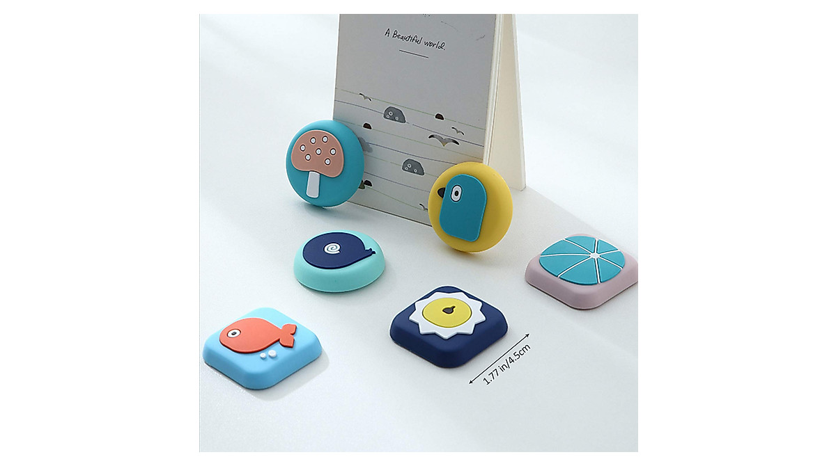 Door Stopper Wall Protectors 6 Pack - Soft Rubber Cushion with Fun ...