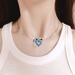 BEEUVIP March Birthstone Charm 925 Sterling Silver Openwork Bead for Charm Bracelets and Necklaces, Birthday Mothers Day Jewelry Gifts Women