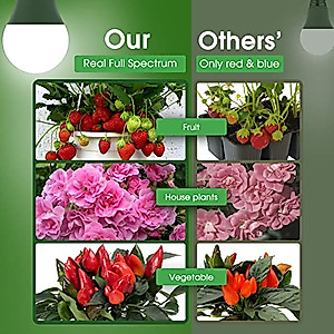 Briignite Grow Light Bulbs, Full Spectrum Grow Light Bulb, LED Grow Light Bulb A19 Bulb, Plant Light Bulbs E26 Base, 11W Grow Bulb 100W Equivalent, Grow Light for Indoor Plants, Seed Starting, 3 Pack