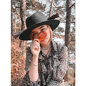 CANEVINKA Turquoise Gemstone Beaded Chain Necklace Boho Vintage Handmade Blue Turquoise Choker Necklace for Women Adjustable 18K Gold Plated 15”