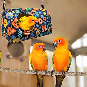 ShuRung Bird Warm Bed Parrot Sleeping Nest Bed House Bird Snuggle Hanging Hut Bird Parrot Hammock Bird Sleeping Hideaway Cave for Cockatiels Parakeet Budgies Parrot Budgies Lovebird S