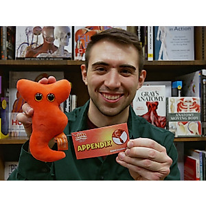 GIANTmicrobes Appendix Plush, Appendix Surgery Gift, Appendix Stuffed Animal, Appendix Gifts, Appendix Plush Toy, Appendicitis Gift, Appendectomy Gift, Appendix Removal Gift, Surgery Recovery Gifts