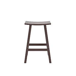 WestinTrends Malibu 29 Inch Outdoor Bar Stools Set of 2, All Weather Resistant Poly Lumber Adirondack Bar Height Stools, Dark Brown