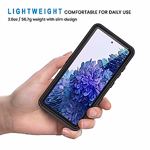 Lanhiem Samsung Galaxy S20 FE 5G Case, IP68 Waterproof Dustproof Case with Built-in Screen Protector, Full Body Heavy Duty Shockproof Protective Cover for Samsung S20 FE 5G 6.5 Inch, Black