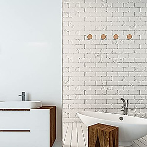 Mila Millie 4 Pack Natural Wooden Wall Hooks | Minimalist Rustic Heavy Duty Mounted Wall Hangers | Versatile Coat Towel Robe Hat Rack (Beech)