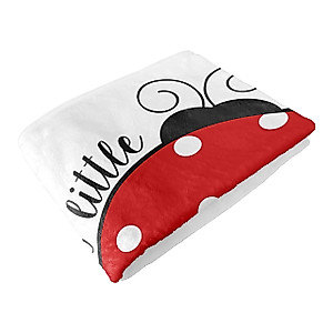 Sweet Jojo Designs Little Ladybug Girl Milestone Blanket Monthly Newborn First Year Growth Mat Baby Shower Memory Keepsake Gift Picture - Red Black and White Polka Dot