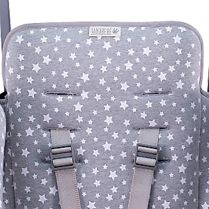 JYOKO Kids Mat Cotton Compatible with Maclaren Quest (New Version: Padded) (White Star)