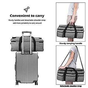 ProCase Cricut Maker and Explore Air Carrying Case, Double-Layer Lightweight Cricut Accessories Travel Tote Bag for Cricut Explore Air 2 and Silhouette Cameo 4 / Cameo 3(Bag Only) -Grey