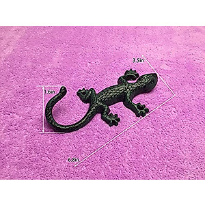 HWHP Zone - Wall Hooks Decorative Cast Iron Animal Gecko Shape Hooks Wall Mounted for Home Office Foyer Hallway Pool Garden Garage Indoor Outdoor Used, Hand Made, Gifts.