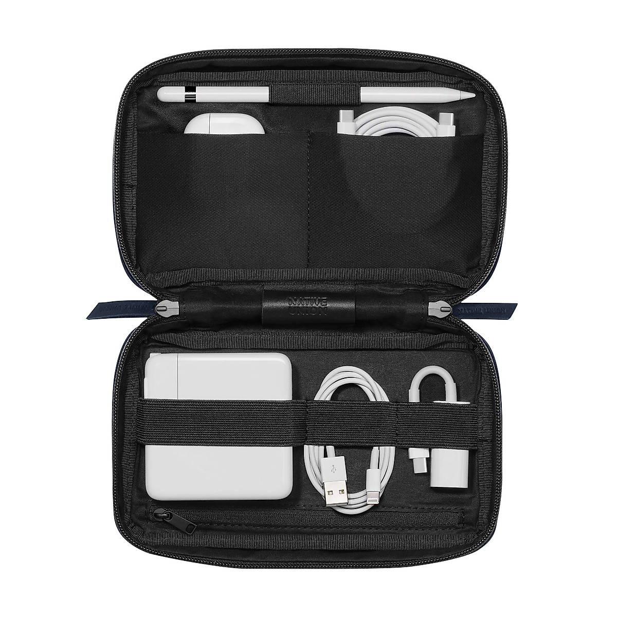 Native Union Stow Organizer – Premium Travel Tech Kit Crafted with Durable Canvas – Keep Essentials Organized with Flexible Storage & Quick-Access Pocket for Cables, Chargers, SIM Card & More (Indigo)