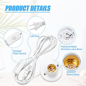 1 Pcs 9.84 ft Light Socket with Cord E26/ E27 Light Bulb Socket with On/Off Switch Hanging Light Cord Extension,for Garage Installation Lighting (1)