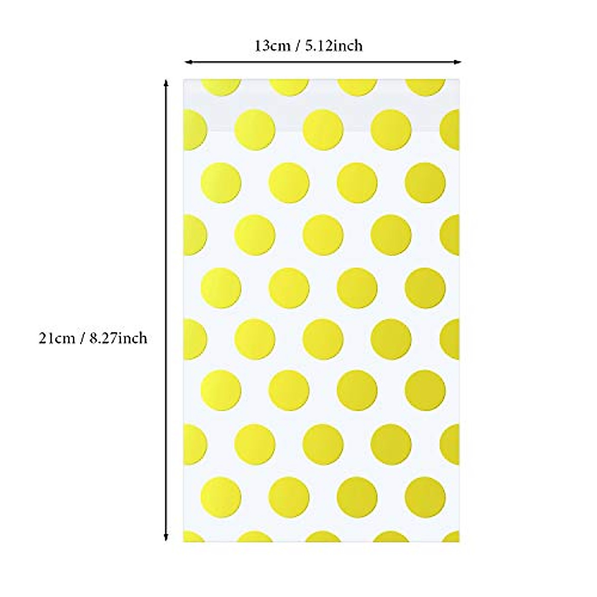 Blulu 200 Pieces Gold Treat Cellophane Bags with 200 Pieces Golden Twist Ties Party Supplies, 8.3 x 5.1 x 1.6 Inch Treat Candy Bags Party Gift Bags for Cookie Snack Wrapping Wedding Gift