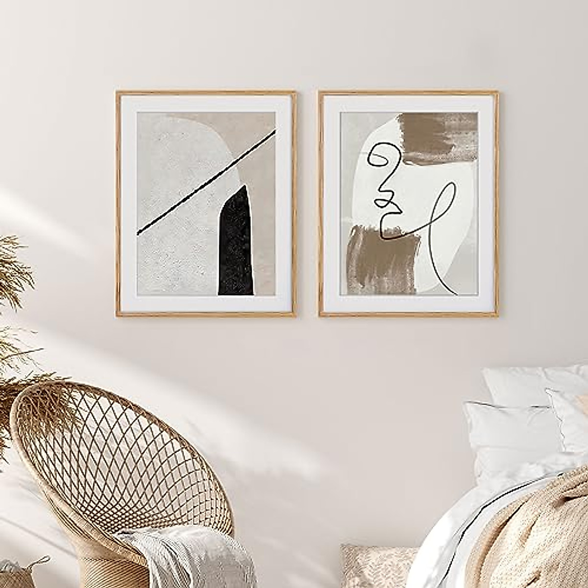 18x24 Picture Frame, 2 Pack 18 x 24 Wood Poster Frame, Solid Oak Wood Frame 18x24 Matted to 16x20, Wooden Frames 24x18, Large Art Frame 18x24