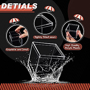12 Pieces Clear Acrylic Plastic Square Cube Small Acrylic Box Acrylic Storage Containers with Lid Stackable Cube Containers Acrylic Container with Lid for Candy Jewelry Display (2.6 x 2.6 x 2.6 inch)