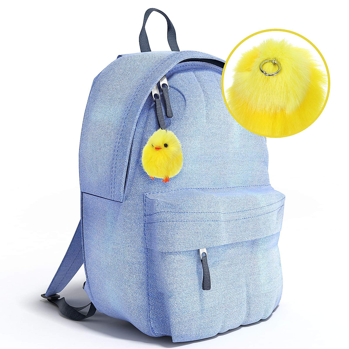 12 Pieces Easter Fur Chicks Fluffy Chenille Chicks Soft Plush Toys Easter Chicks 2.5 Inches Kids DIY Easter Egg Bonnet Decorations Chick Plush Stuffed Animal for Easter Party Favors