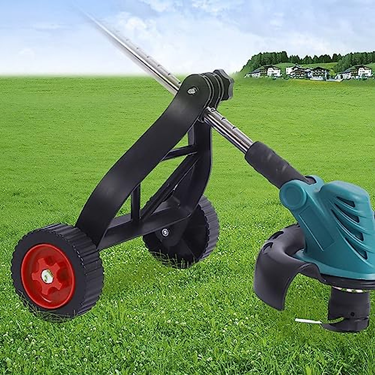 kmobruzy Adjustable Wheels Support Wheels Auxiliary Wheel Trimmer Attachment for Cordless Grass Trimmer for Comfortable Lawn Care Cutter