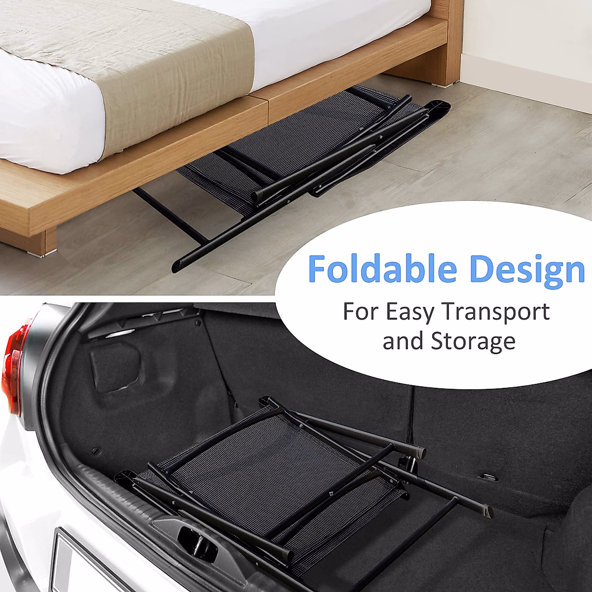 Tangkula Set of 4 Patio Folding Chairs, Fabric Dining Chairs with High Back & Armrests, Portable Camping Lounge Chairs with Sturdy Metal Frame, Outdoor Sling Chairs for Patio Lawn Garden (Grey)