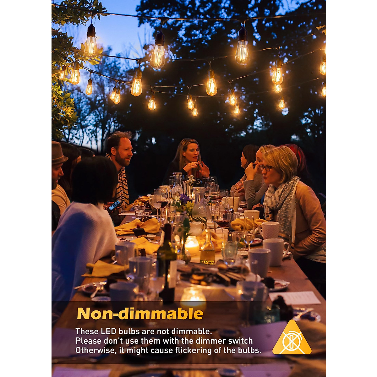 Brightown Vintage LED Edison Bulbs, 6W, Equivalent 60W, High Bright 2700K Warm White,750 Lumens, Non-Dimmable, E26 Medium Base ST58 Antique Filament Bulbs with 83+ CRI for Ceiling Fan Bathroom Porch