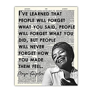 "People Will Forget…" Positive Quote Maya Angelou: Motivational Wall Art Poster, Inspirational Quote Wall Decor Posters for Bedroom & Office Decor for Men, Women & Teen Girl - 8x10 Print Unframed