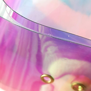 Towonder Women Fashion iridescent Clear Belt Transparent PVC chunk Waist Belt Waistband Cinch Dress Belt 3.5" wide