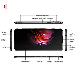 nubia RedMagic 5G Gaming Phone 8GB RAM + 128GB ROM/Smartphones with Qualcomm Snapdragon 865/144Hz: Refresh Rate 6.65″ AMOLED Display/64MP Triple Camera NFC(Black
