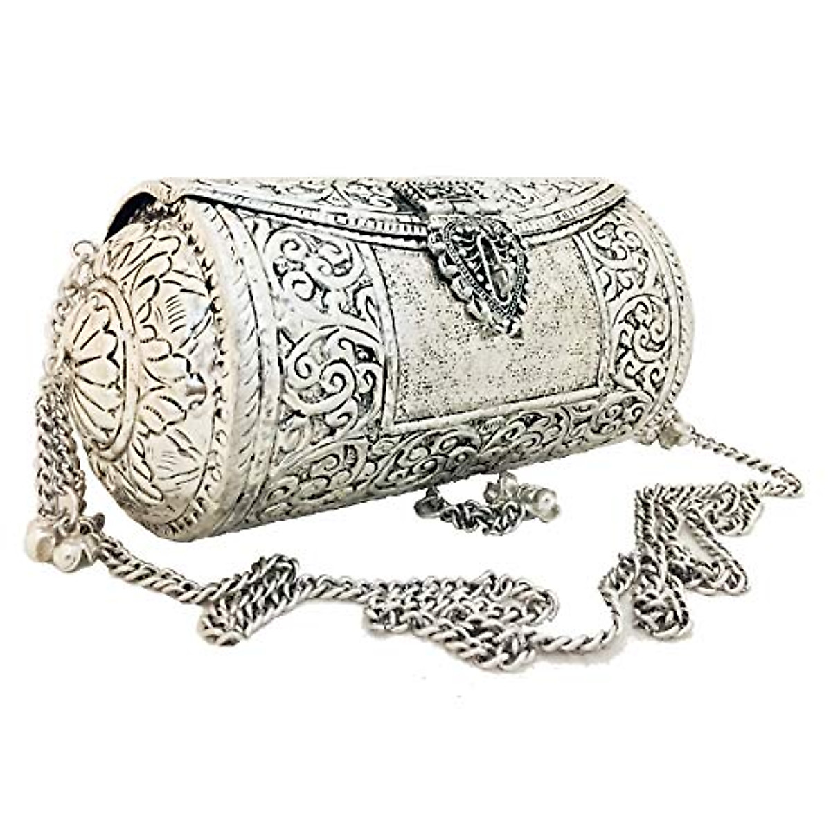 Women Silver Handmade Ethnic gift Brass Metal bag antique bridal clutch
