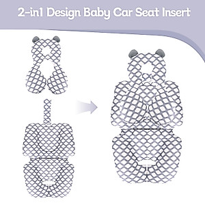 KAKIBLIN Stroller Cushion Toddler Car Seat Insert, Baby Stroller Pillow, Toddler Seat Pad Car seat Neck Support Cushion for Toddler (Cloud)