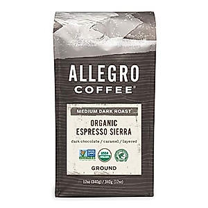 Allegro Coffee Organic Espresso Sierra Ground Coffee, 12 oz