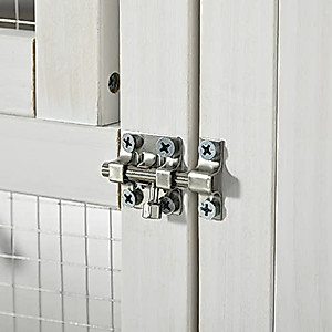 PawHut 64.5" Wooden Bird Cage Aviary, Flight Cage with 4 Perches, Nest and Slide-Out Tray for Indoor/Outdoor, Gray