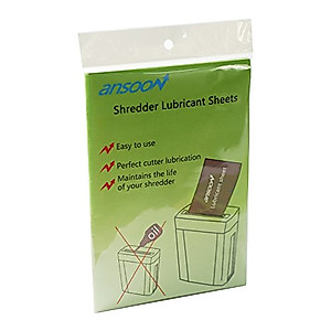 Ansoon 18-Pack Paper Shredder Lubricant Lubricating Sheets, Paper Shredder Sharpening & Cleaning Sheet