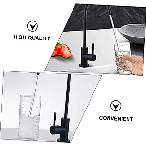 UKCOCO 1pc Clean Water Faucet Swivel Faucet Outdoor faucets Black Sink Faucet Mini Drinking Water tap Drinking Fountain Faucet Brass Faucet Kitchen Household Faucet Single Cooling Faucet