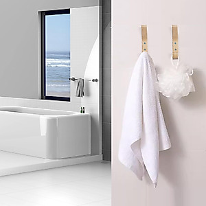 CRSWHA Wooden Coat Hooks for Wall,6 Pack Wall Mounted Natural Wood Hooks,Modern Decorative Oak Wall Pegs for Mudroom,Heavy Duty Hat Hanger Hooks for Hanging Coats, Backpack,Towels,Purse