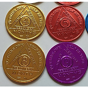 SET of 12 Recovery AA Medallion / Coins BSP 24hr-11mo Commemorative