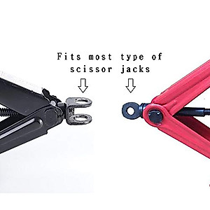 Dr.Roc Scissor Jack Adapter for 1/2 Inch Drive Impact Wrench or 13/16 Inch Lug Wrench or Power Drills, Scissor Jack Drill Adapter for Impact Drills Socket Automotive Jack RV Trailer Leveling Jack