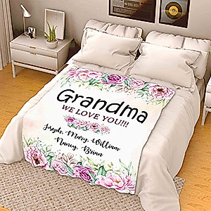 We Love You, Customized Blanket, for Grandparents, Gigi, Nana, Best and Premium Quality Blanket, Birthday, Christmas Day, Super Soft and Warm Blanket