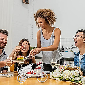 DOITOOL Motorcycle Wine Holder Metal Bike Sculpture Wine Bottle Rack Holder Tricycle Wine Glass Metal Rack Countertop Wine Bottles Holder Display Stand Silver Single Bottle Wine Holder