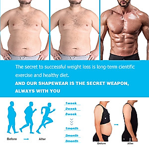 KOCLES Mens Athletic Compression Shirt Slimming Body Shaper Tank Top Abs Abdomen Slim Vest Undershirt (White, Large)