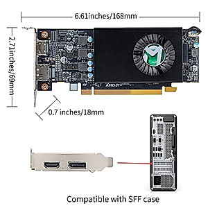 maxsun AMD Radeon RX 550 4GB Low Profile Small Form Factor Video Graphics Card for Gaming Computer PC GPU GDDR5 ITX SFF HDPC 128-Bit DirectX 12 PCI Express X16 3.0, HDMI, DisplayPort
