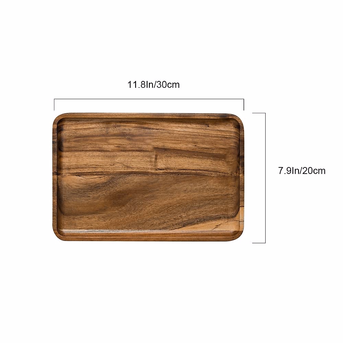 HomeImpel Wooden Platter, Wood Dinner Plates, Wooden Serving Tray, Wooden Dish for Sweets Fruit Dessert Food Appetizer Dessert Salad Cookie (30x20)