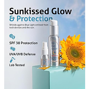 Tinted Drops - SPF 30 F/L Facial Mineral Moisturizer Sunscreen. Broad Spectrum, Vegan, Natural, and Sustainable. 2 oz