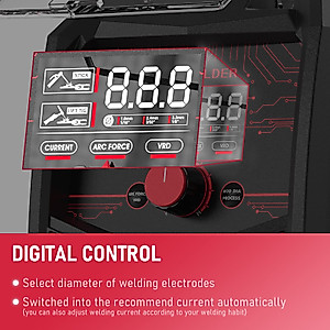 YESWELDER Stick Welder,125Amp Hot Start ARC Welder Machine,Digital Display IGBT Inverter MMA Welder,110/220V Dual Voltage Portable Welding Machine
