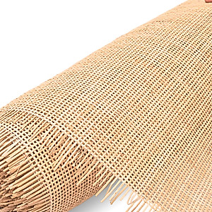 CLAYNIX 24" Width Square Cane Webbing- 24" x 1 Ft Sheet - Rattan Cane Webbing Roll -Caning Material for Chairs, Cabinet, Door -Open Weave Wicker Woven Rattan Sheets - Cane Fabric (1 FEET)