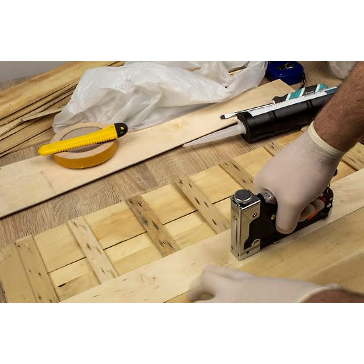 3 Way Stapler Staple Gun Brad Nailer KIT Heavy Duty Upholstery Wood with Case