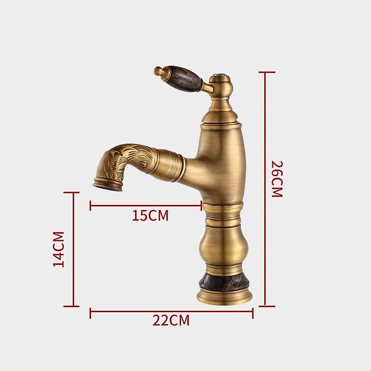 Premium Retro Bathroom Basin Faucet, Extendable Basin Faucet, Hot and Cold Kitchen Sink Faucet, Antique Bathtub Faucet, 360 ° Rotation Can Stretch Antique Mix Tap, Deck Installatio