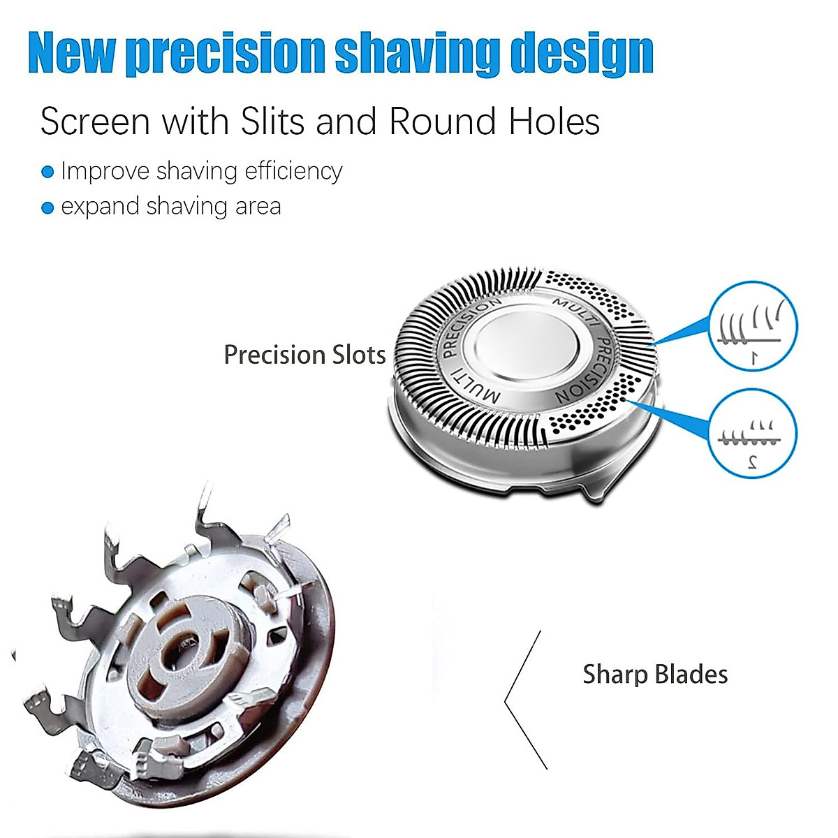 SH50/52 Replacement Heads Compatible with Philips Norelco Series 5000 Replacement Heads for 5000 Replacement Heads for Series 5000(S5xxx) AquaTouch (S5xxx),PowerTouch, 6Pack
