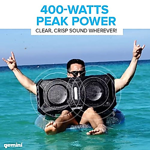 Gemini Sound SOSP-8BLK Soundsplash Rechargeable Waterproof Wireless 420 Watt Peak Power Floating Party Speaker