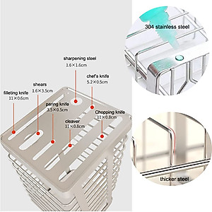 Stainless Steel Knife Block without knives,Knife Holder for Kitchen Counter, Kitchen Knife Organizer Stand