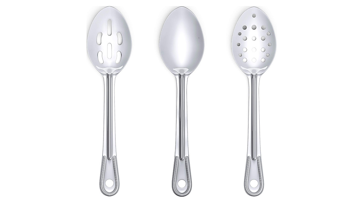 Super Strong Stainless Steel Serving Spoon Set - 11 Inch Kitchen Utensils