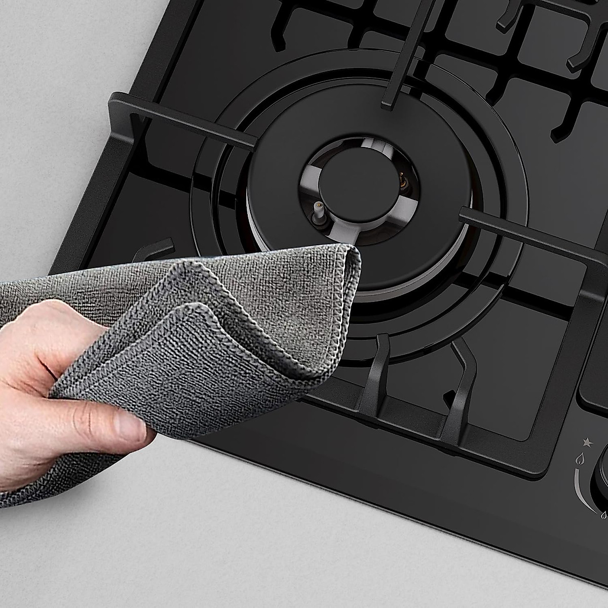 Empava 24" Gas Cooktop in Black Tempered Glass with 4 Burners 24XGC28