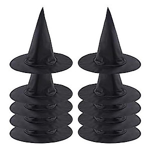 AAFEEN 12pack Black Halloween Witch Hats - Hanging Witch Hats Halloween Decor Witches Costume Accessory for Halloween Party Favor